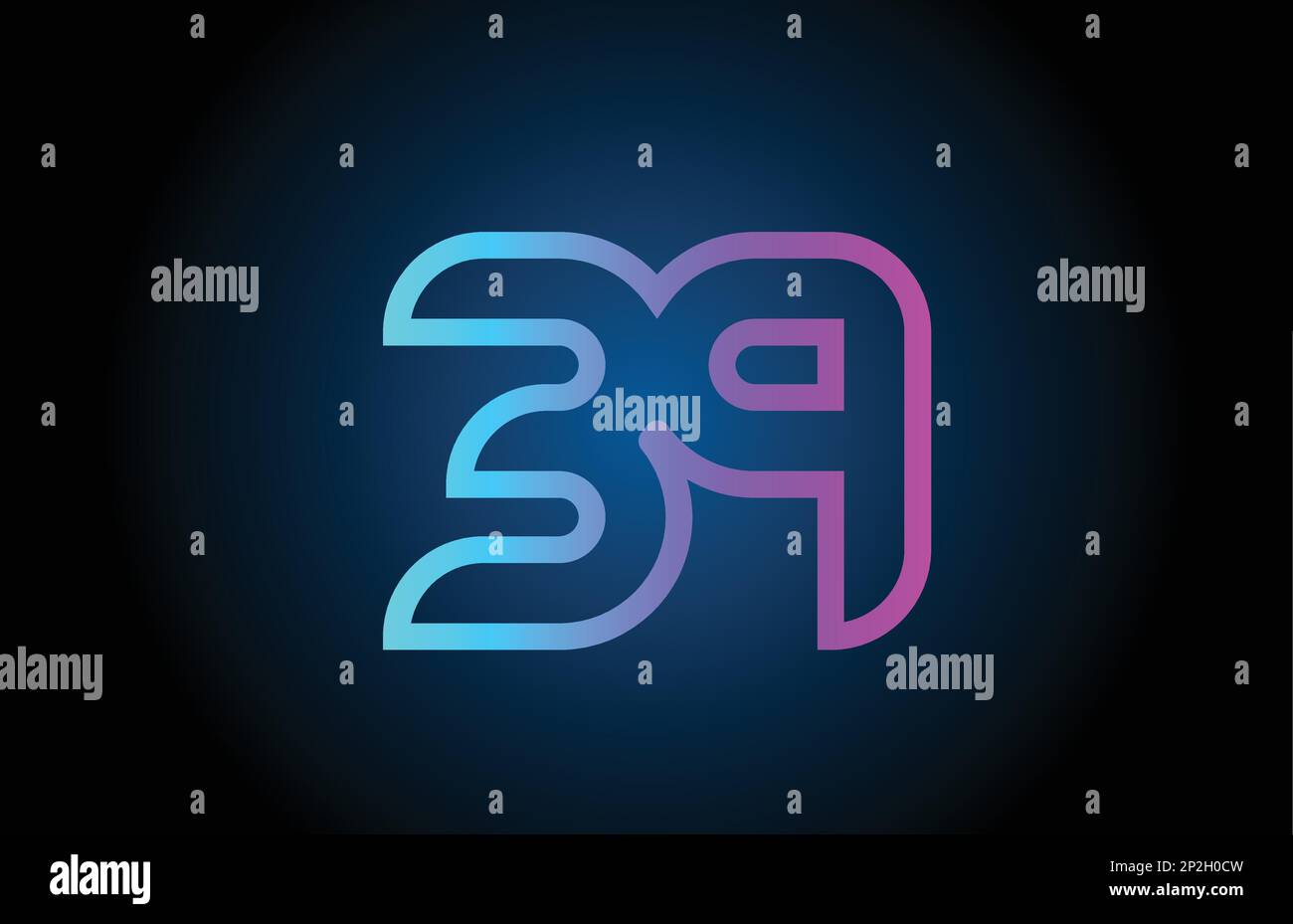 pink line 39 number logo icon design. Creative template for company and ...