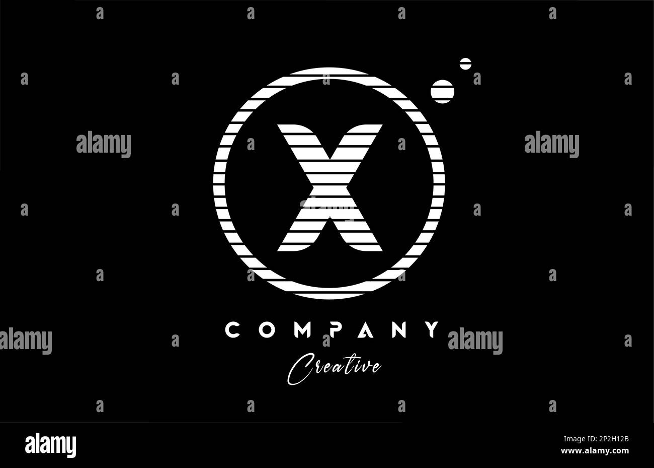 X alphabet letter logo icon design with black and white line stripe and ...