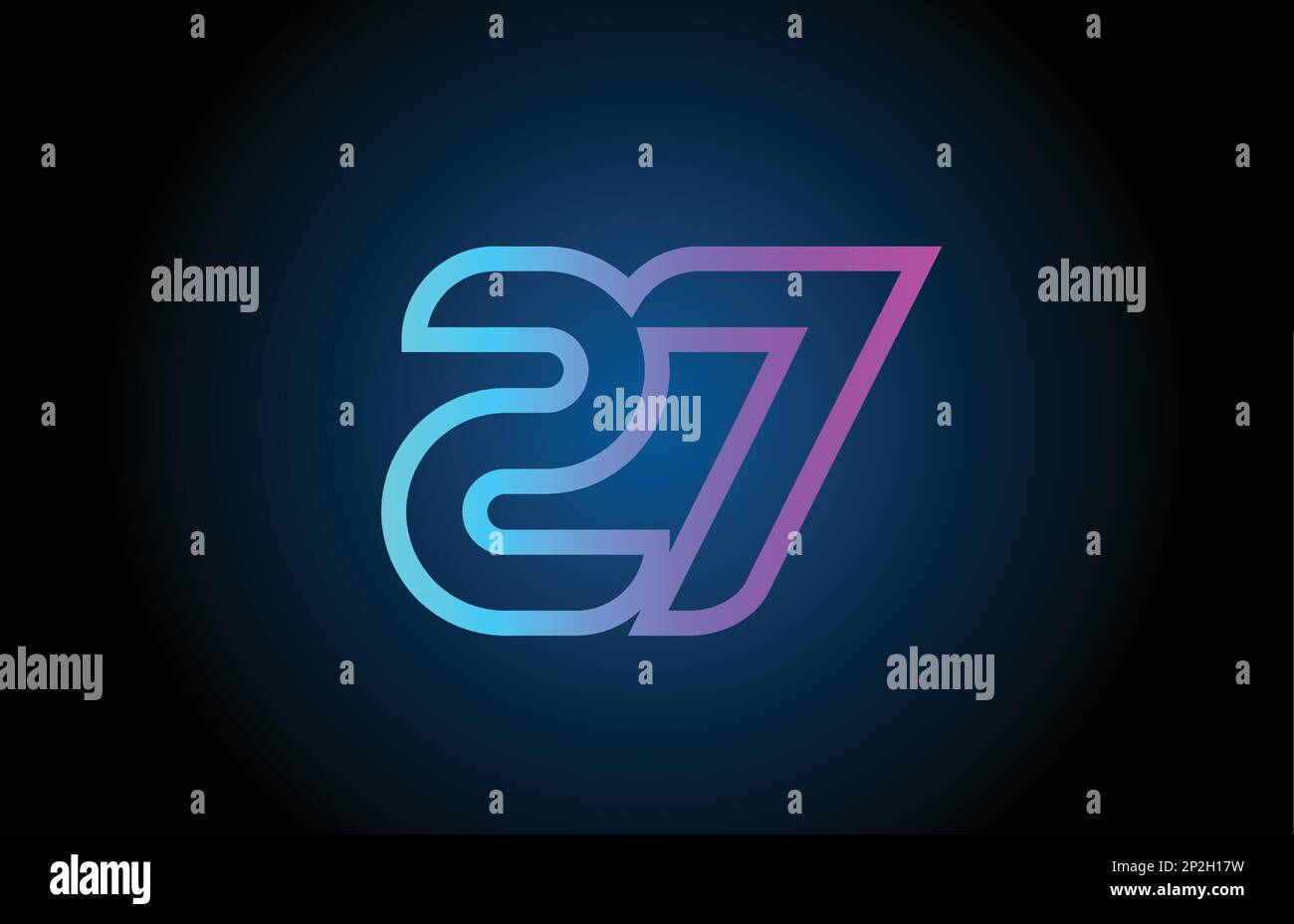 pink line 27 number logo icon design. Creative template for company and ...