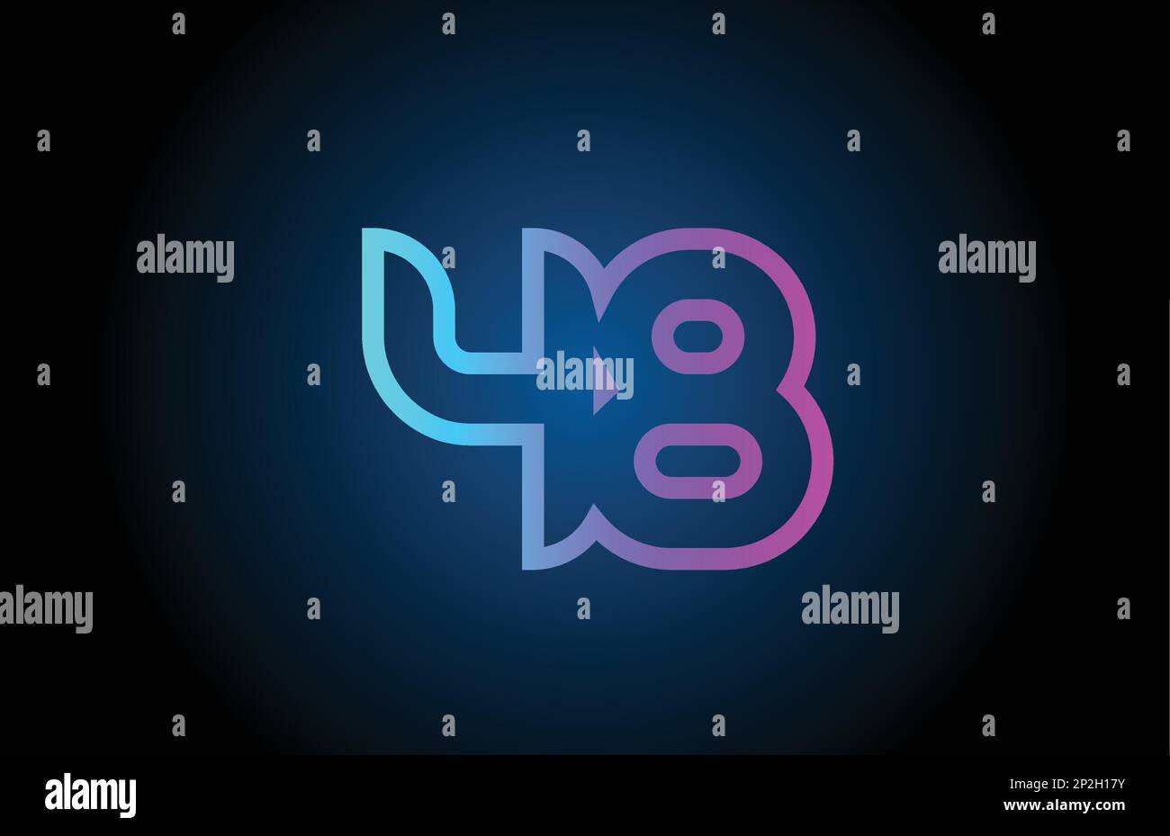 pink line 48 number logo icon design. Creative template for company and ...