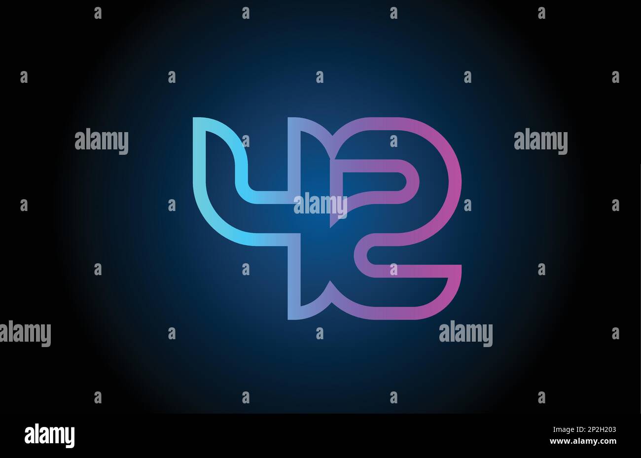 pink line 42 number logo icon design. Creative template for company and ...