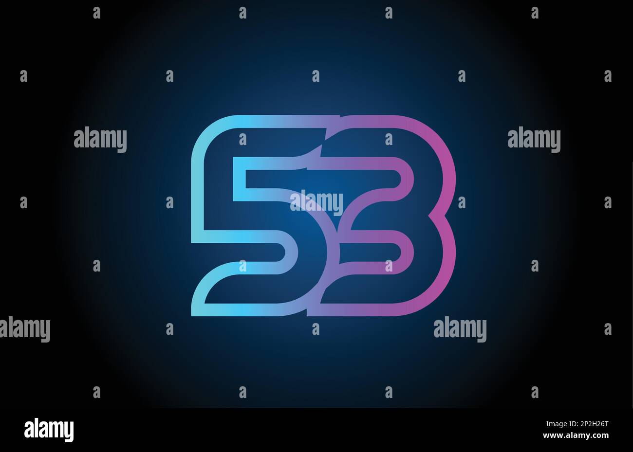 pink line 53 number logo icon design. Creative template for company and ...