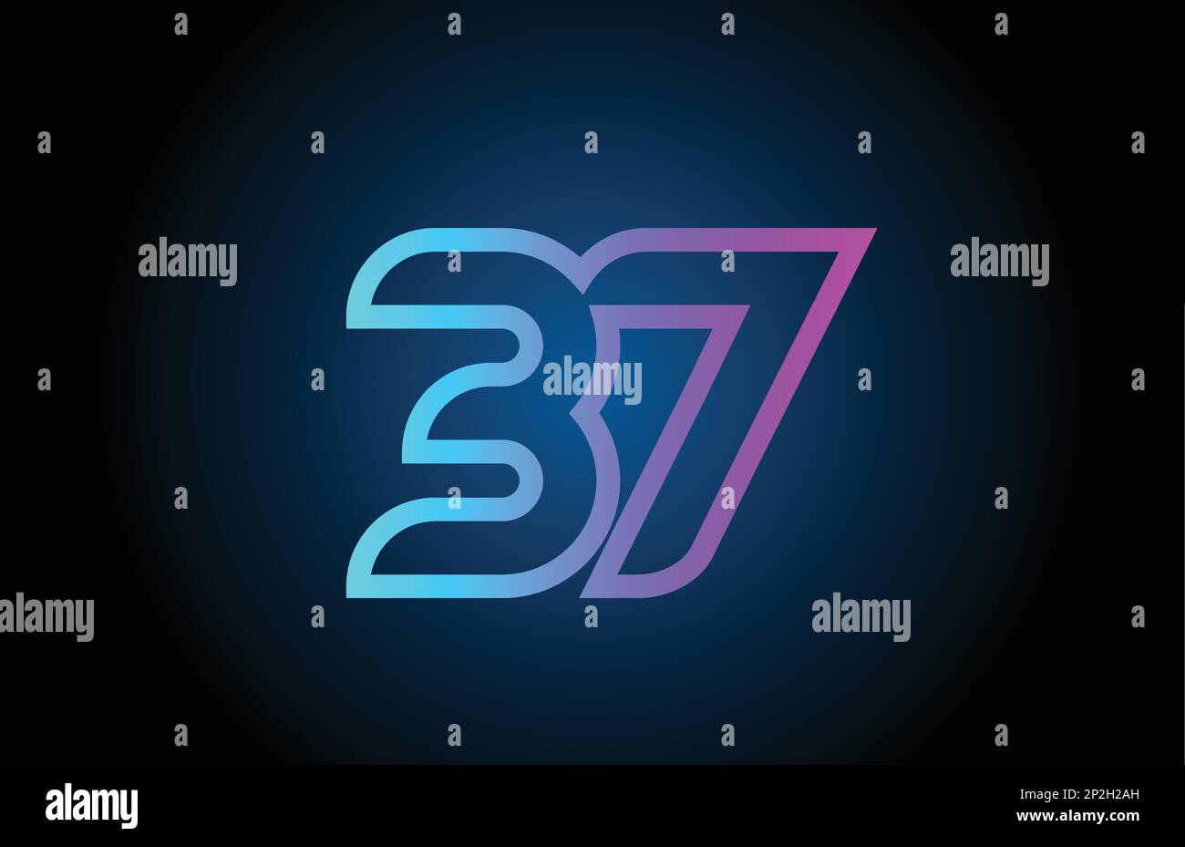 pink line 37 number logo icon design. Creative template for company and ...