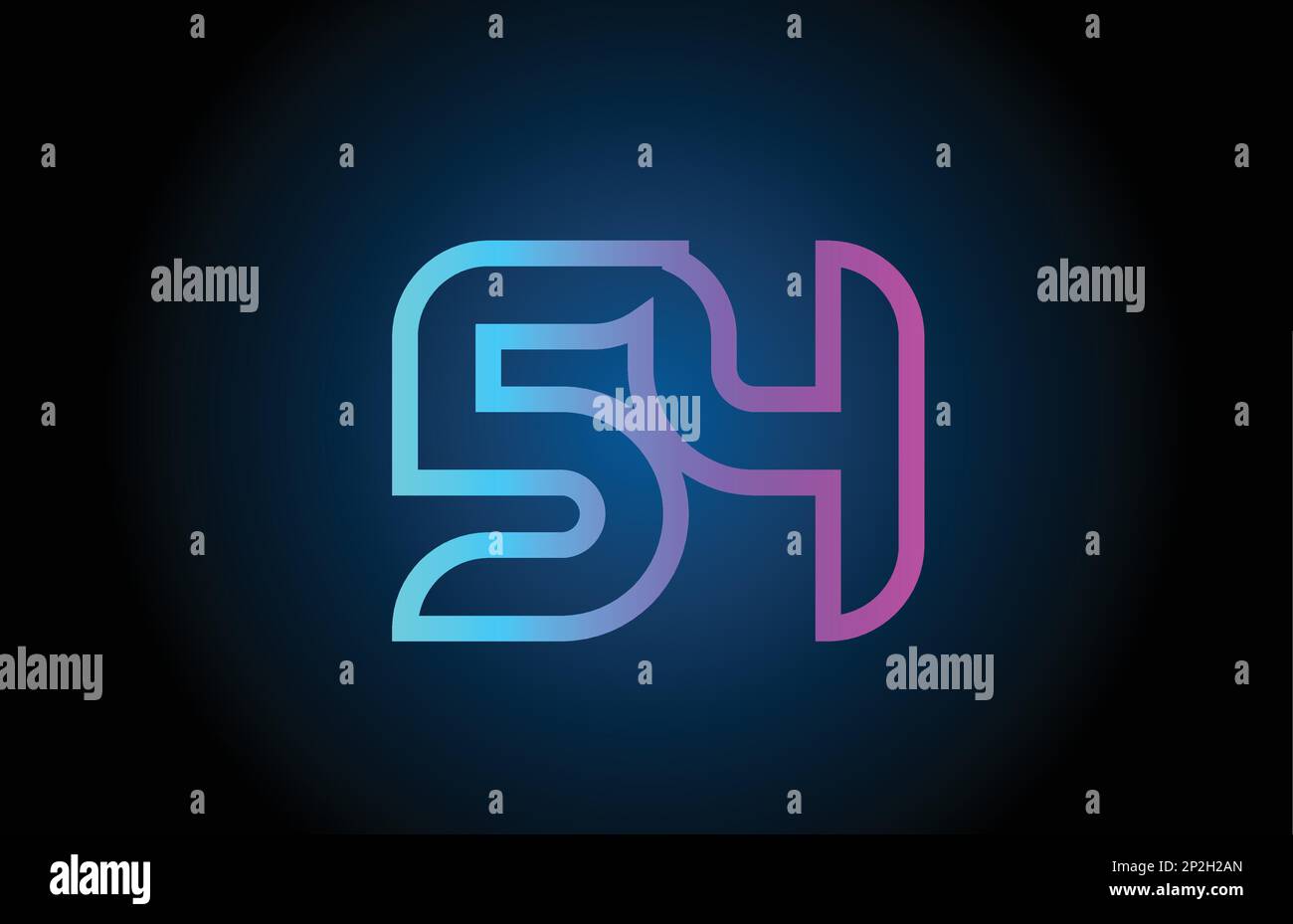 pink line 54 number logo icon design. Creative template for company and ...