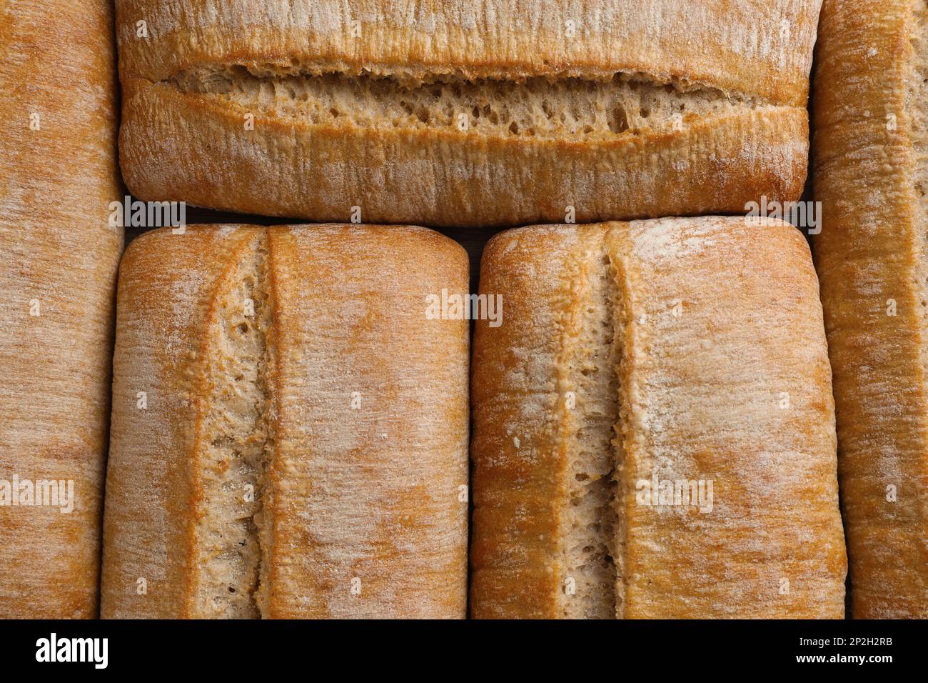 Crispy ciabattas as background, top view. Fresh bread Stock Photo - Alamy