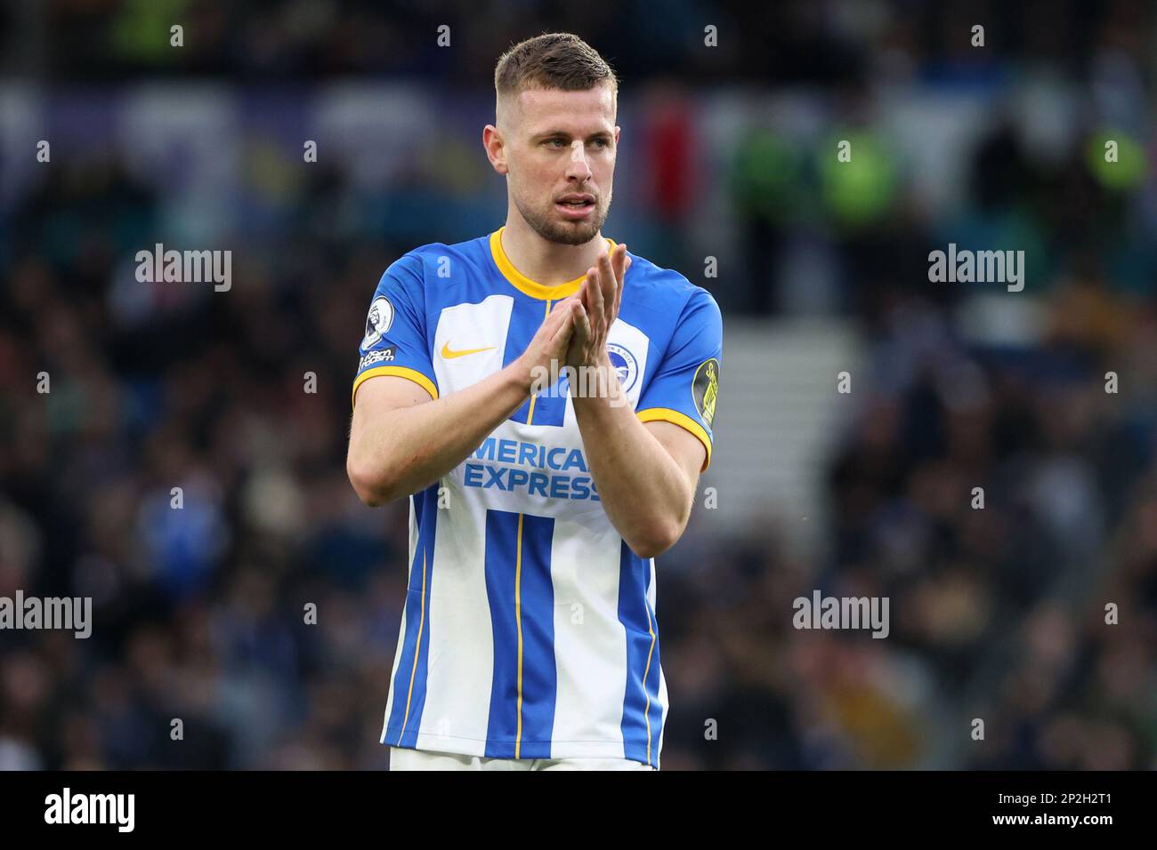 Adam Webster in action for Brighton & Hove Albion at the AMEX Stadium ...
