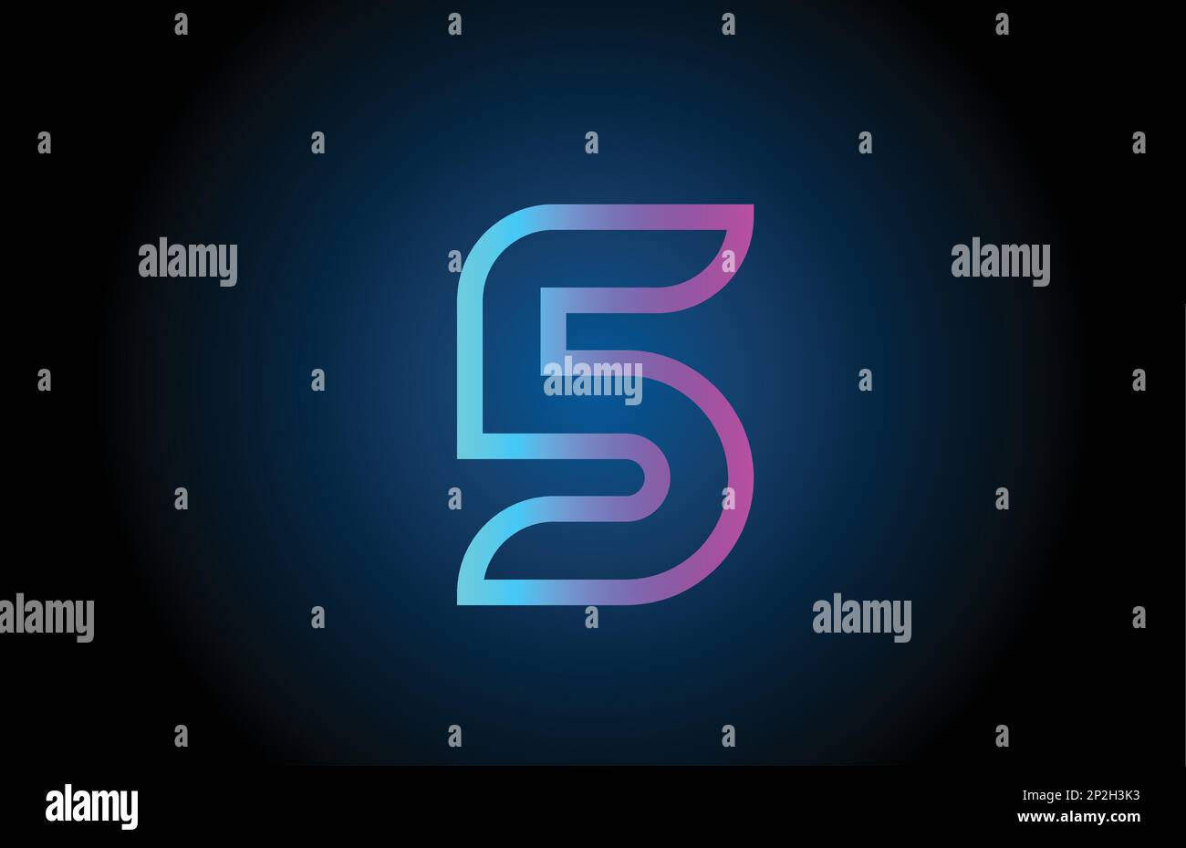 pink line 5 number logo icon design. Creative template for company and ...