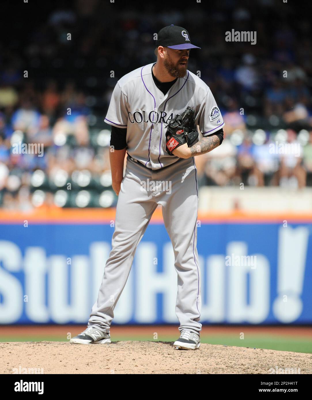 Colorado Rockies pitcher Justin Miller (60) during game against the New ...