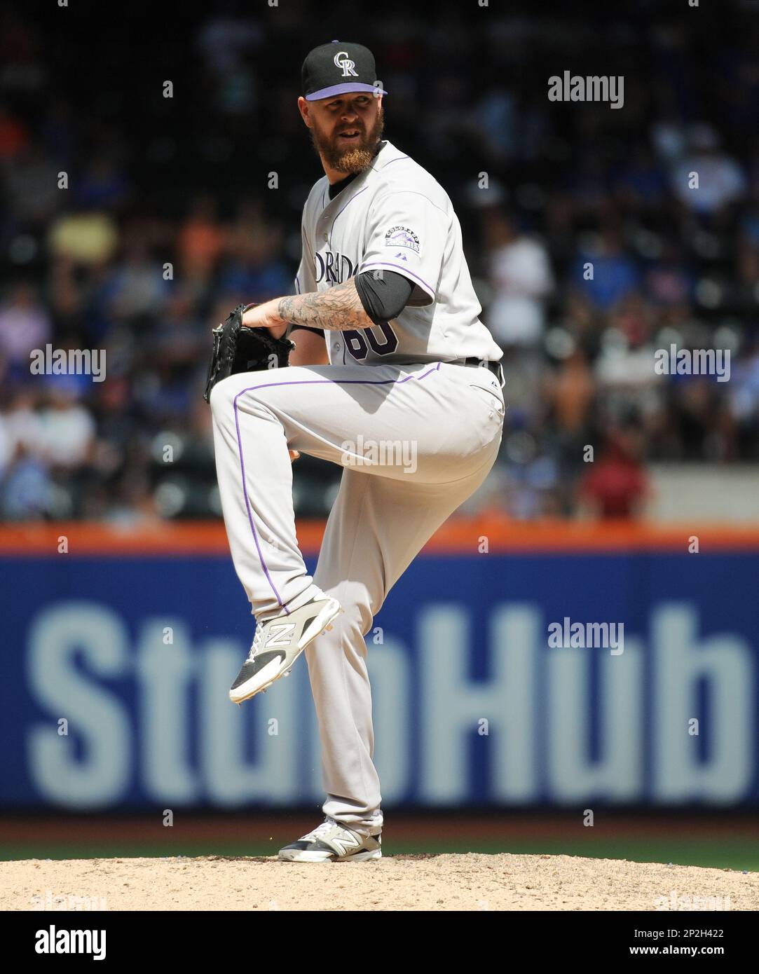 Colorado Rockies pitcher Justin Miller (60) during game against the New ...