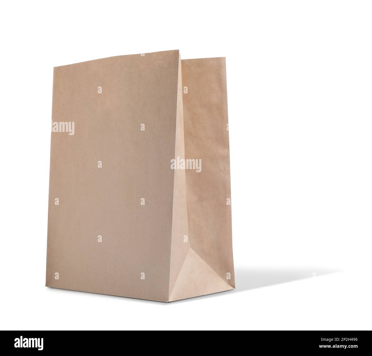New open paper bag on white background Stock Photo - Alamy