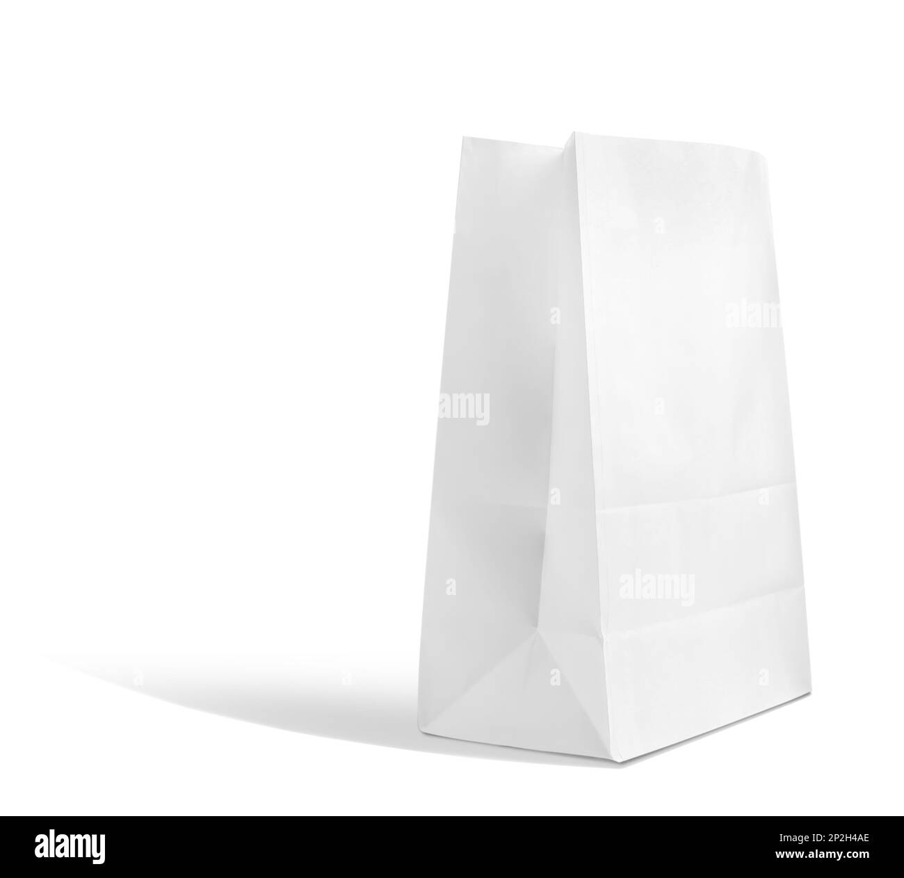 New open paper bag on white background Stock Photo - Alamy