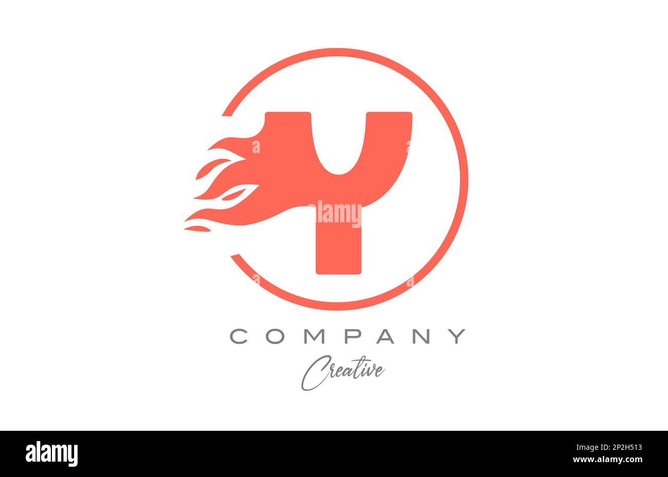 orange Y alphabet letter icon for corporate with flames. Fire design ...