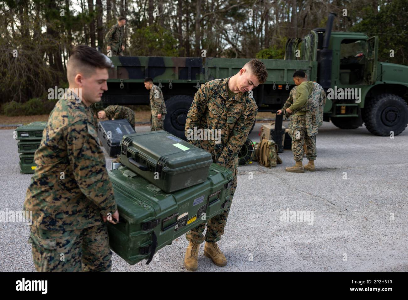 U.S. Marine Corps Cpl. Logan Ledgerwood, left, and Lance Cpl. Jacob ...