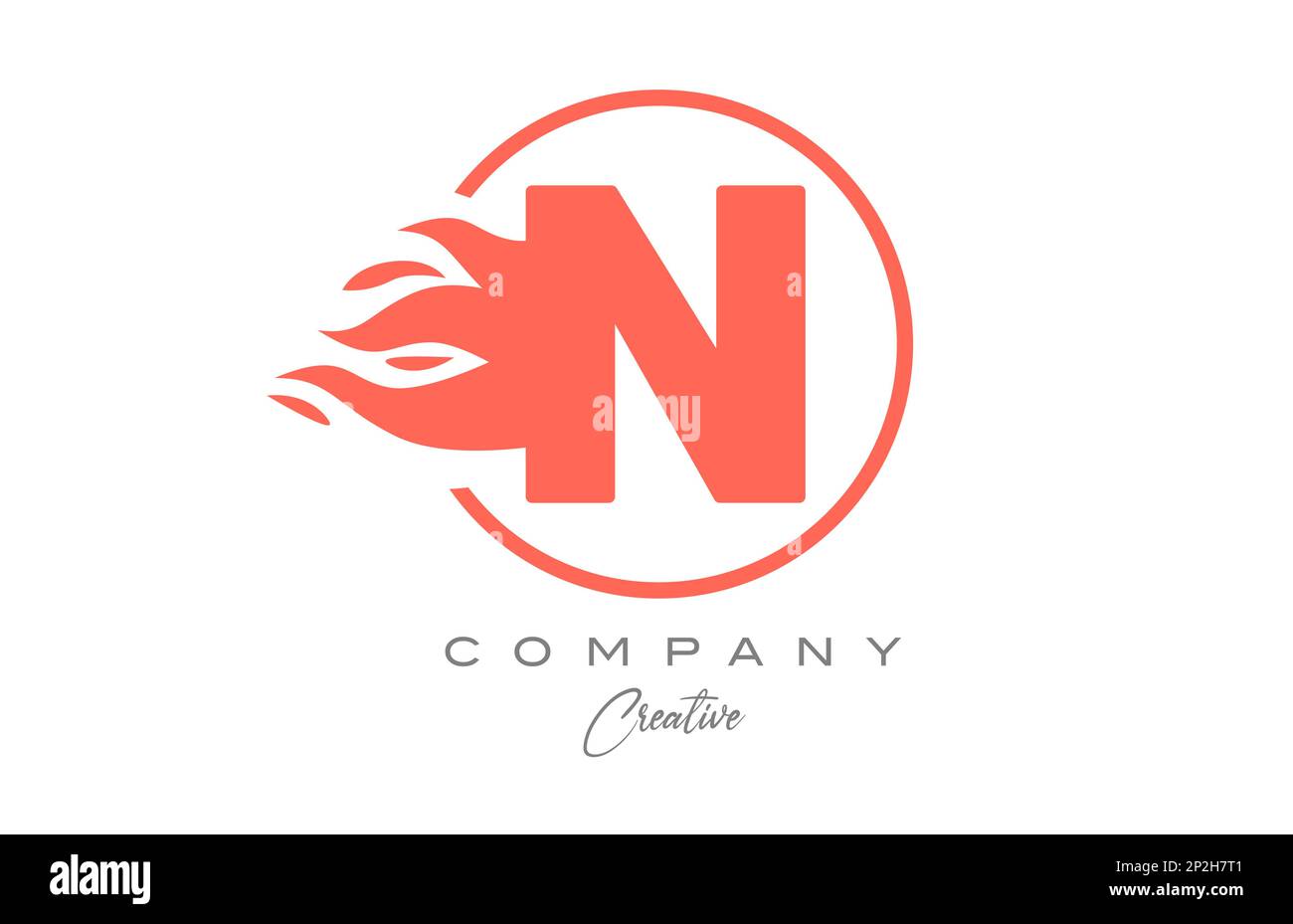 orange N alphabet letter icon for corporate with flames. Fire design suitable for a company logo ...