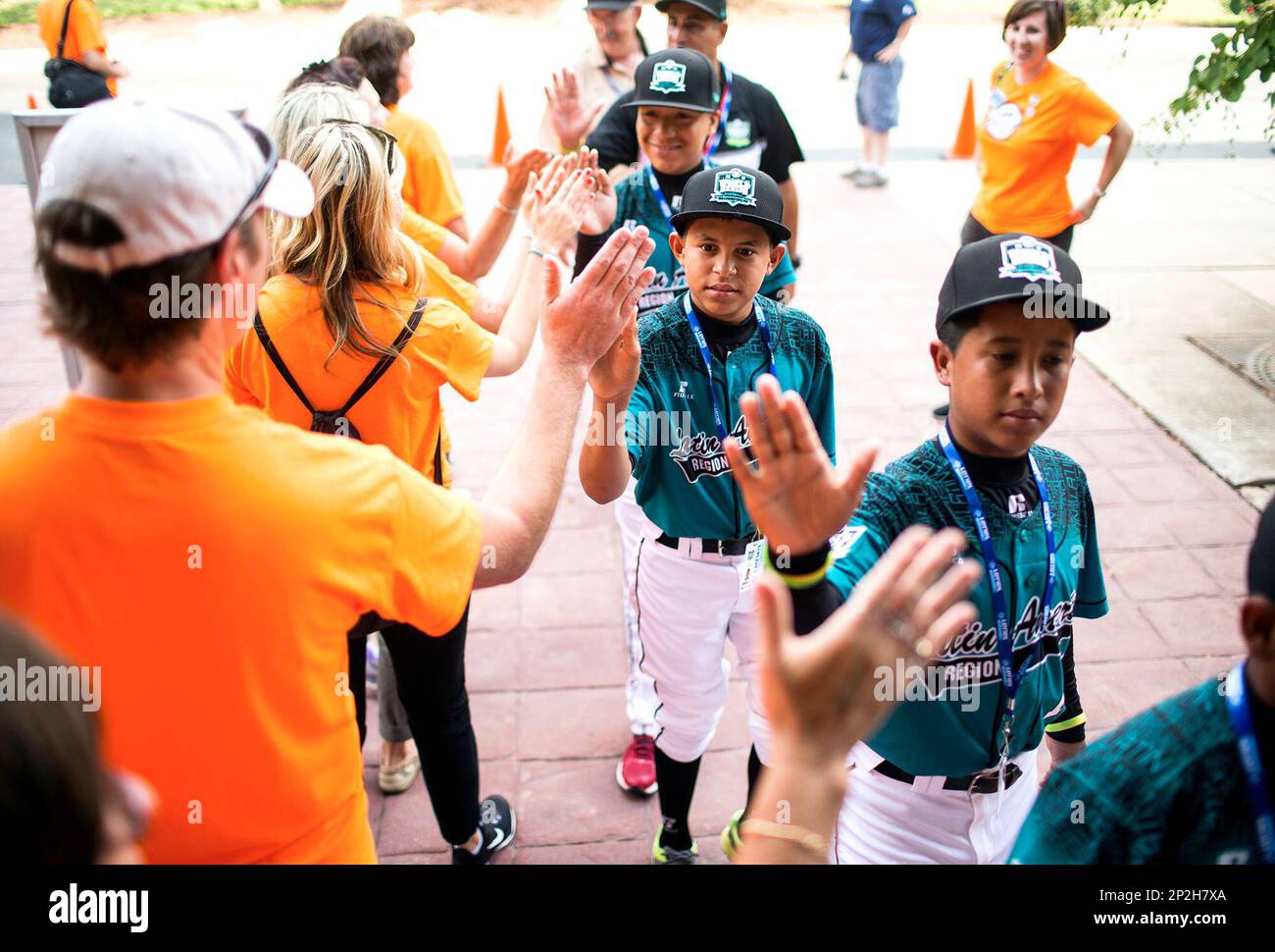 The Latin America team arrives for the Little League Baseball World ...