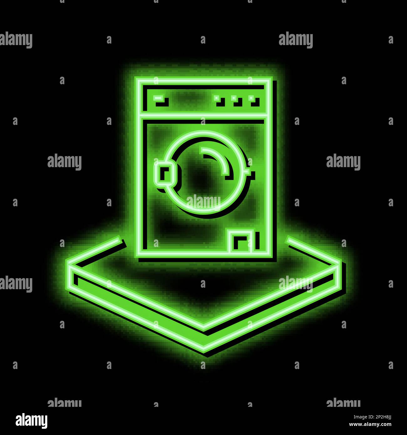 washing machine neon glow icon illustration Stock Vector Image & Art ...