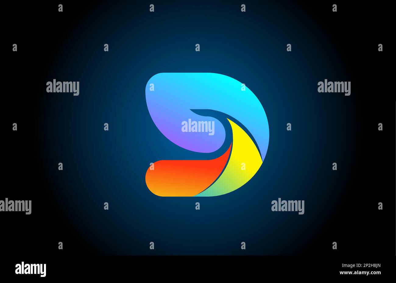 Colorful G alphabet letter logo icon design with blue yellow color ...