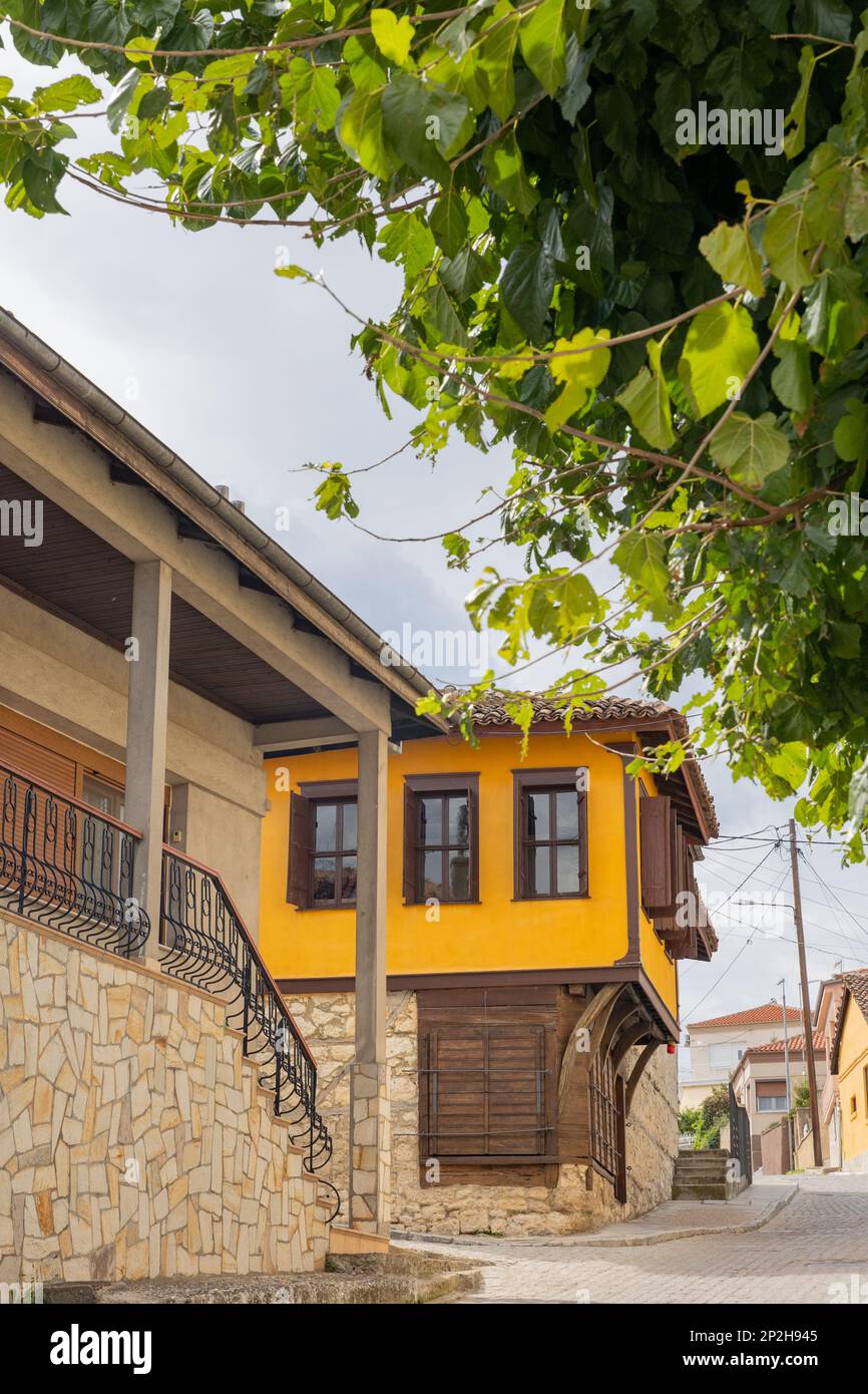 Public Silk Museum Soufli Evros Greece yellow building Stock Photo - Alamy