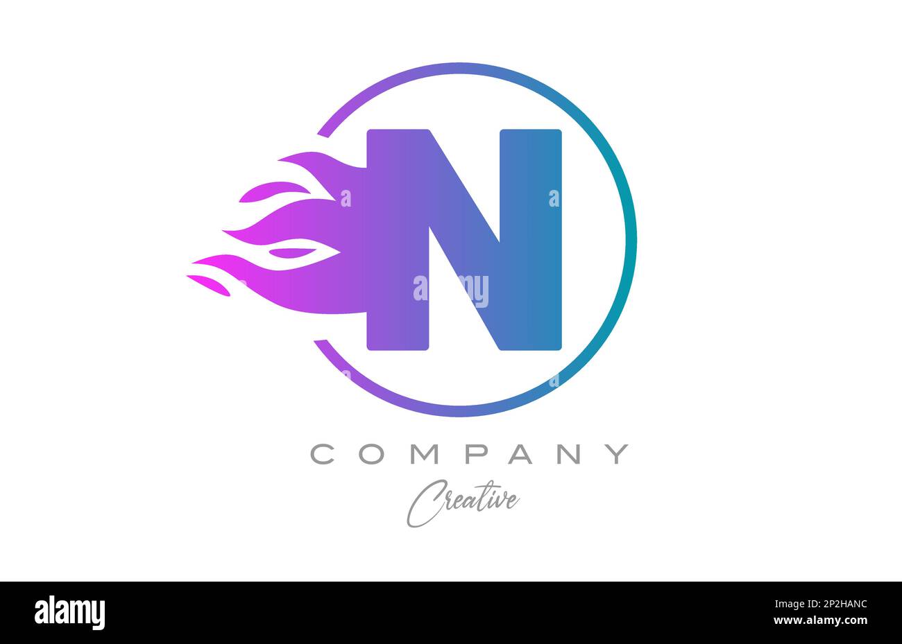 N Logos Flames N Letter Fire Logo Design Template. Vector Design