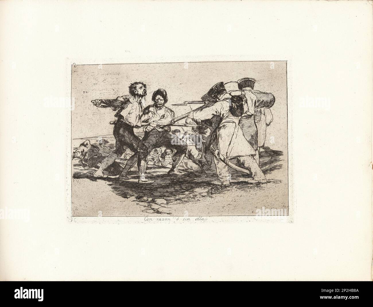 Los Desastres de la Guerra (The Disasters of War), Plate 2: Con razon ó ...