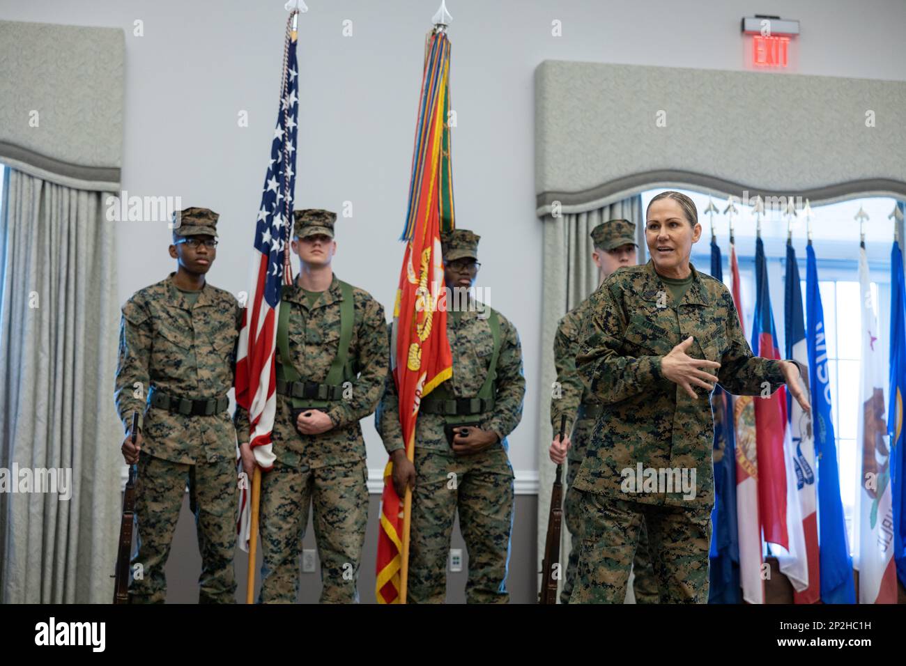 U.S. Marine Corps Sgt. Maj. Joy M. Kitashima, outgoing sergeant major ...