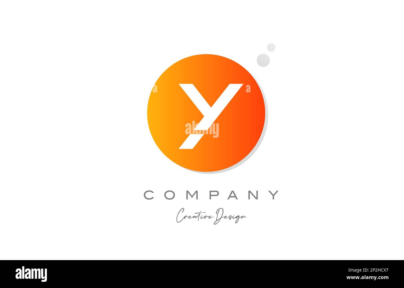 Y orange sphere alphabet letter logo icon design with dot. Creative ...