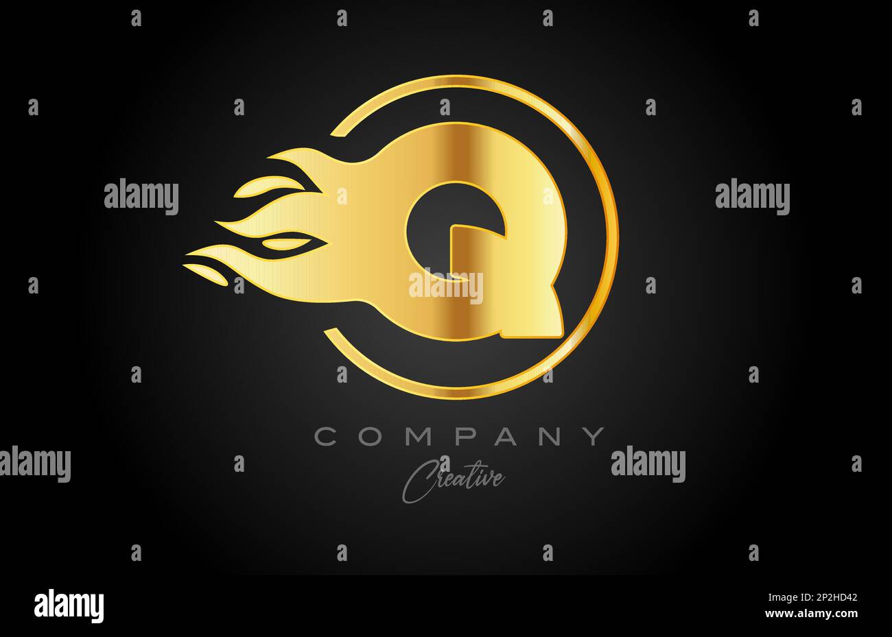 Gold fire logo hi-res stock photography and images - Alamy