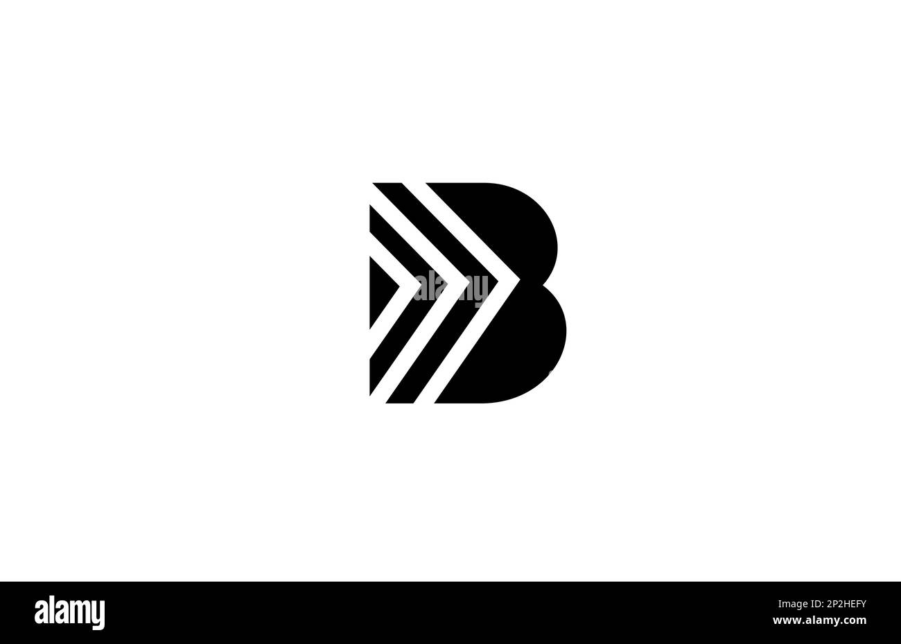 black white geometric B alphabet letter logo icon design. Creative ...