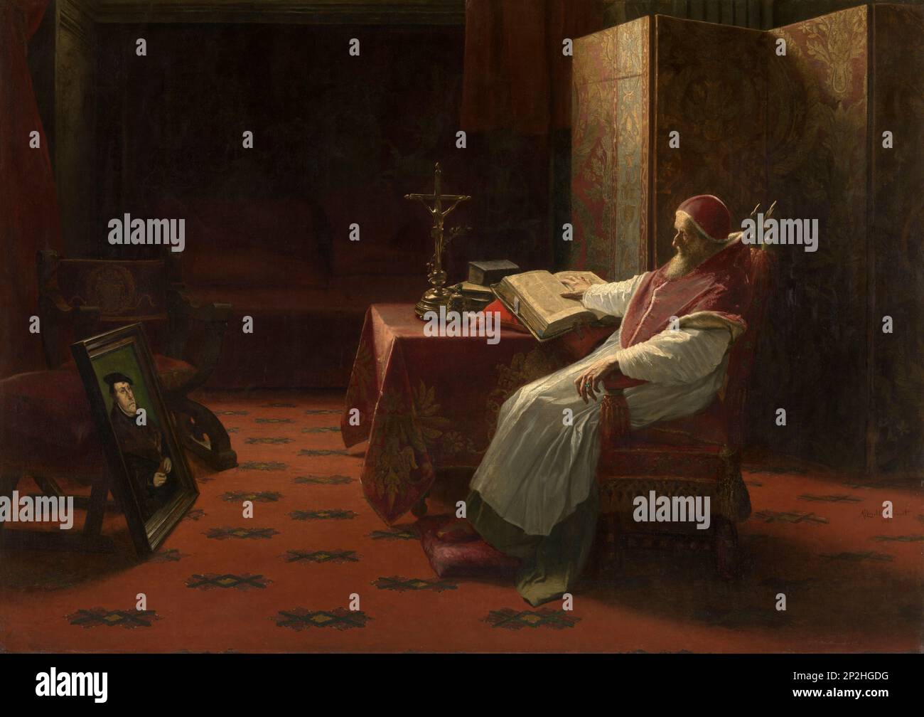 Pope Paul III in front of the Portrait of Luther, 1883. Found in the ...