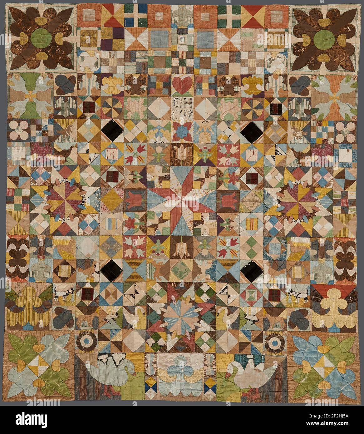 The Silk Patchwork Coverlet, 1718. Found in the collection of the The ...