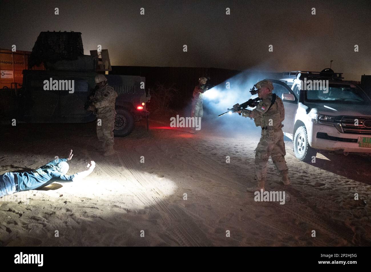 U.S. Air Force Senior Airman Jarvis Jackson (left) and Staff Sgt. Jerry ...