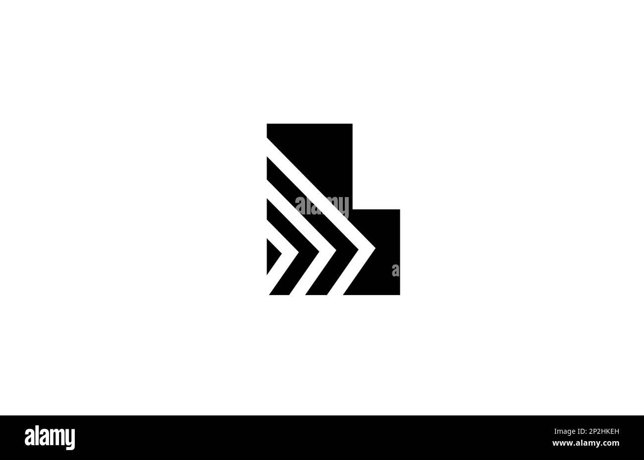 black white geometric L alphabet letter logo icon design. Creative ...