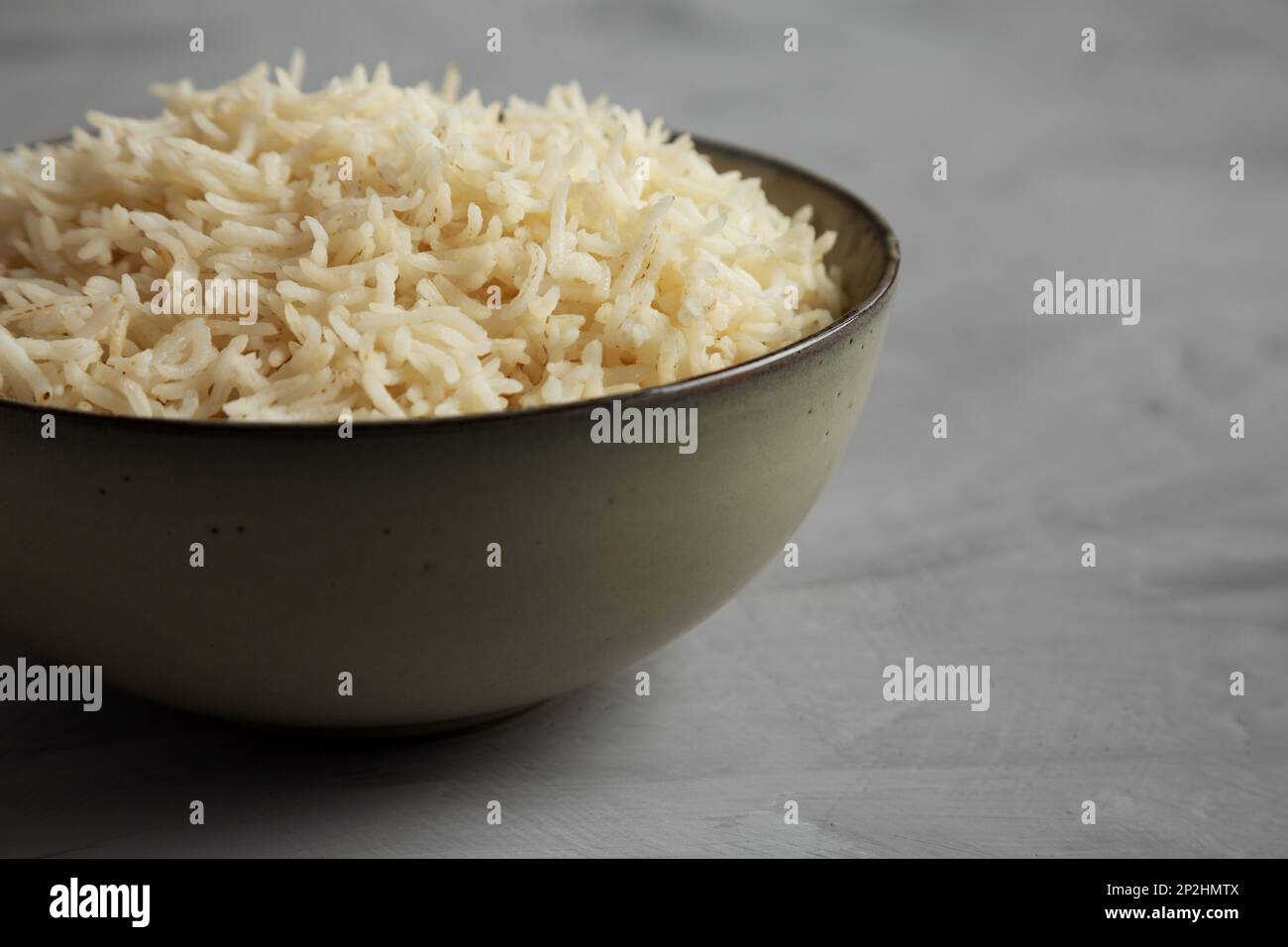 Homemade Cooked Basmati Rice in a Bowl, side view Stock Photo - Alamy