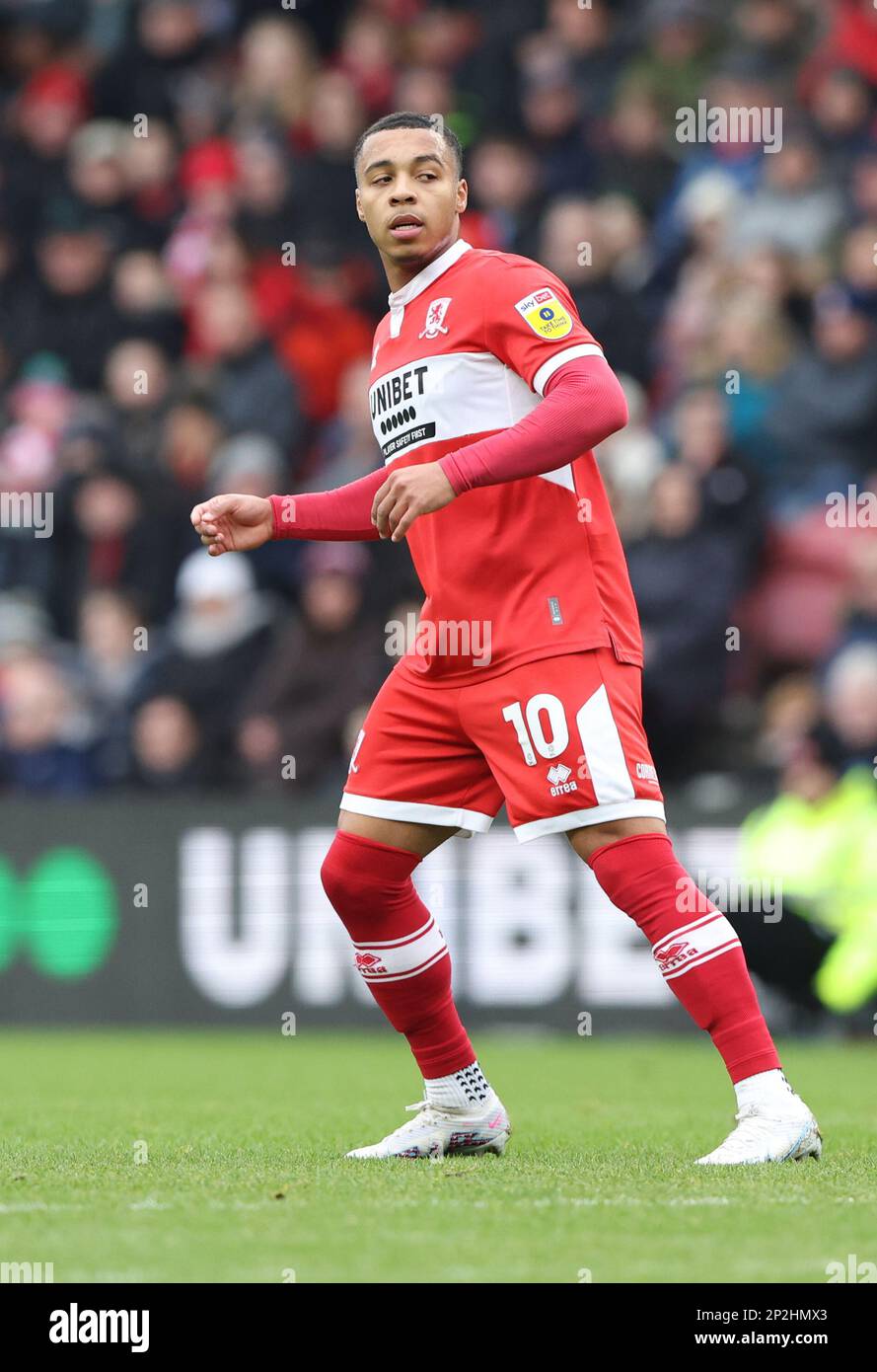 Cameron Archer of Middlesbrough in action during the Sky Bet ...