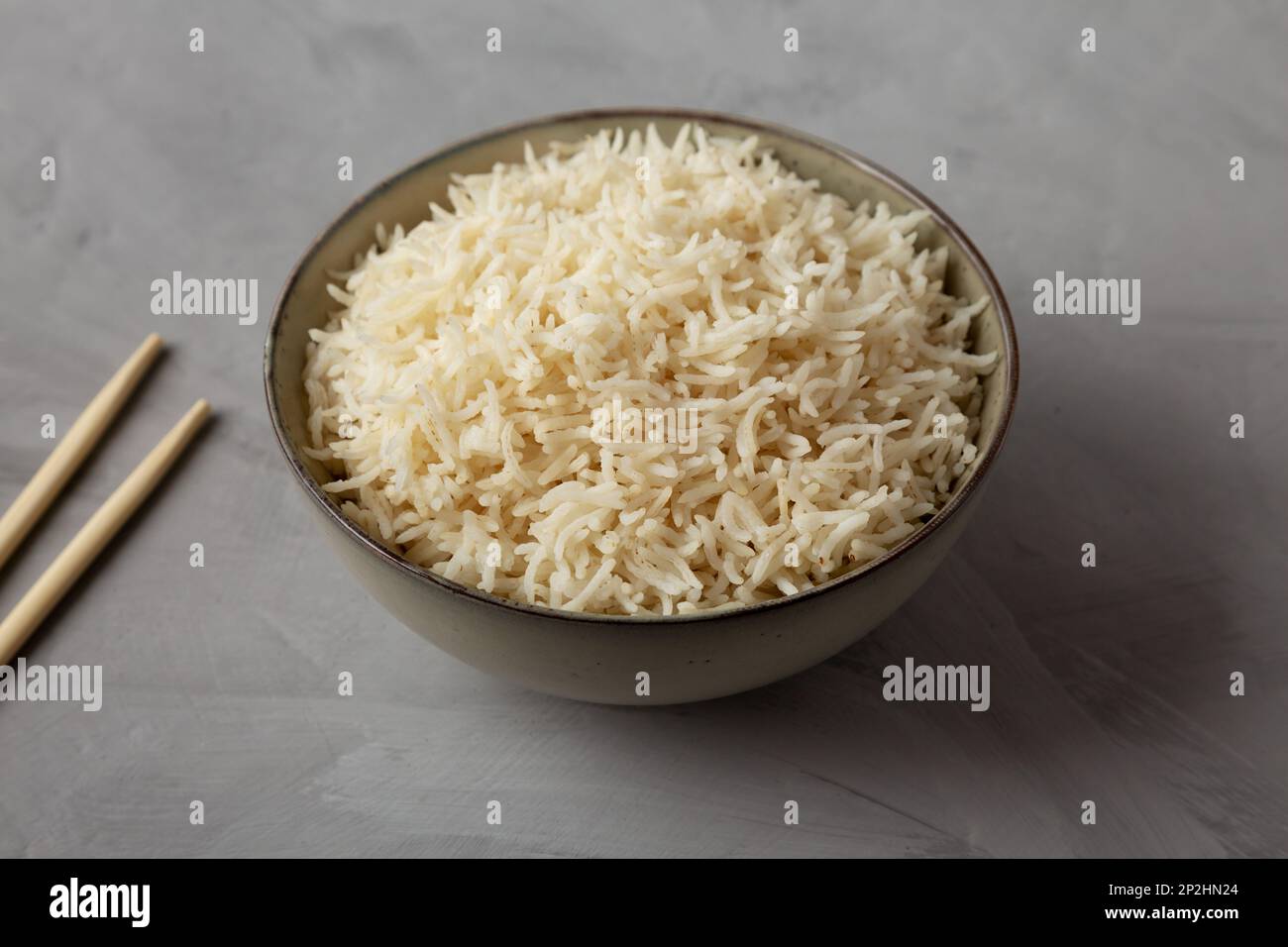 Homemade Cooked Basmati Rice in a Bowl, side view Stock Photo - Alamy