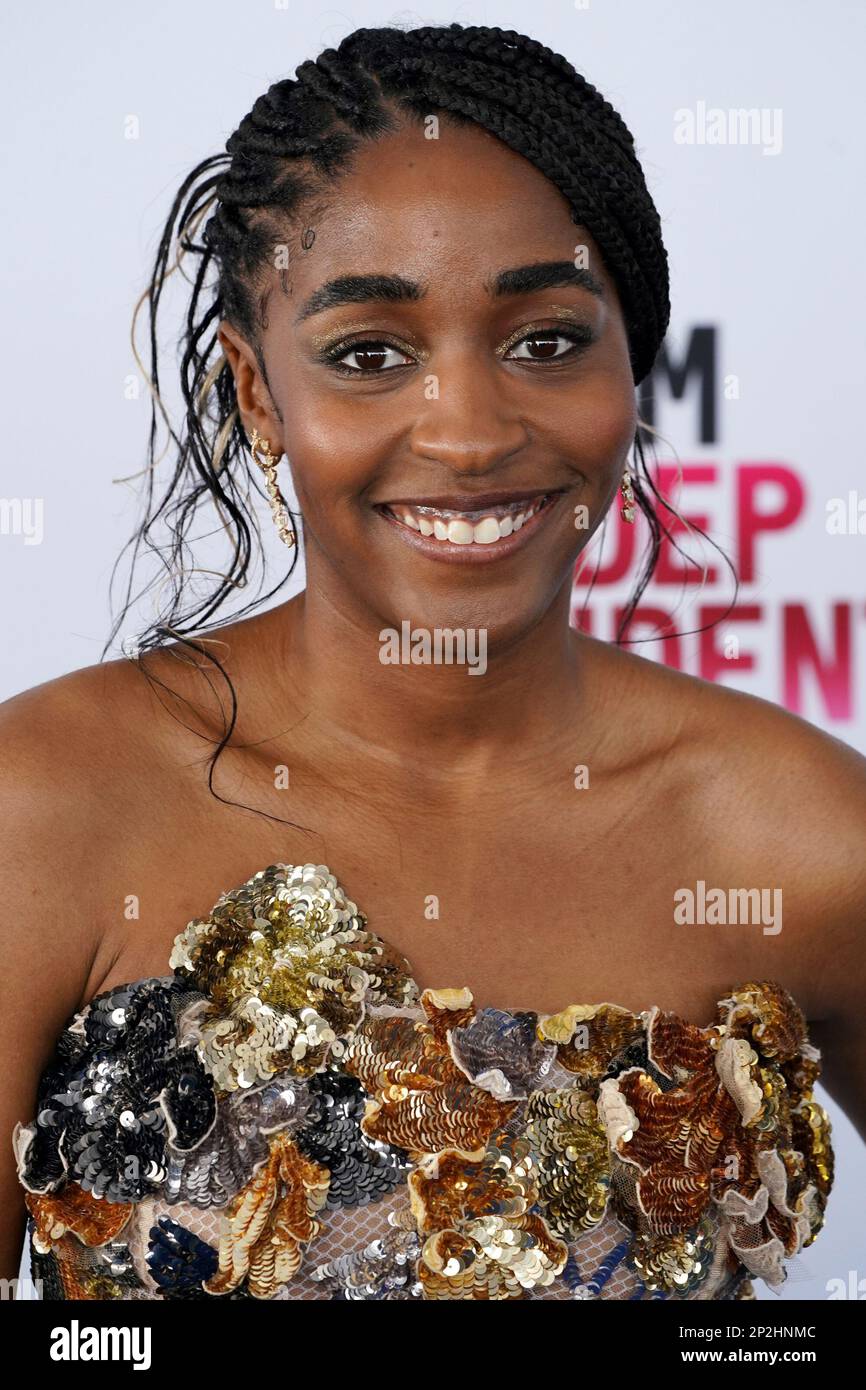 Ayo Edebiri arrives at the Film Independent Spirit Awards on Saturday ...