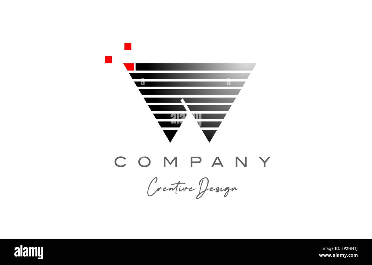 geometric W alphabet letter logo with line and dots. Corporate creative ...