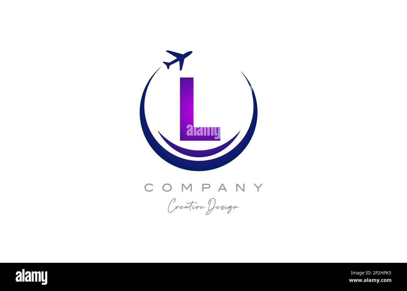 L alphabet letter logo with plane for a travel or booking agency in ...