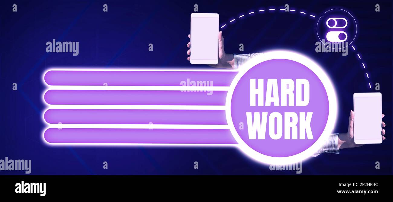 Inspiration showing sign Hard Work. Business concept always putting a ...