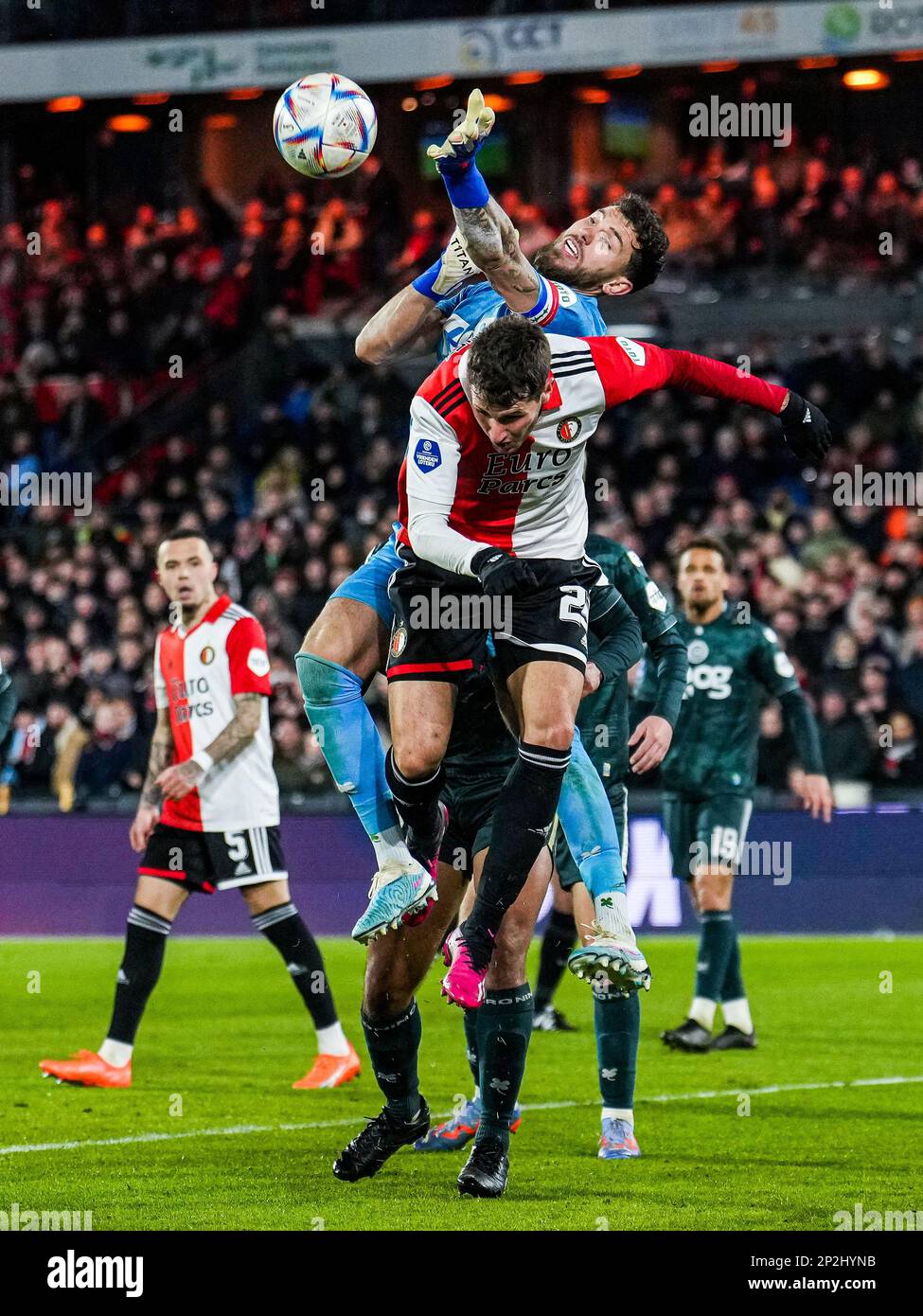 Rotterdam - FC Groningen keeper Michael Verrips, Santiago Gimenez of ...