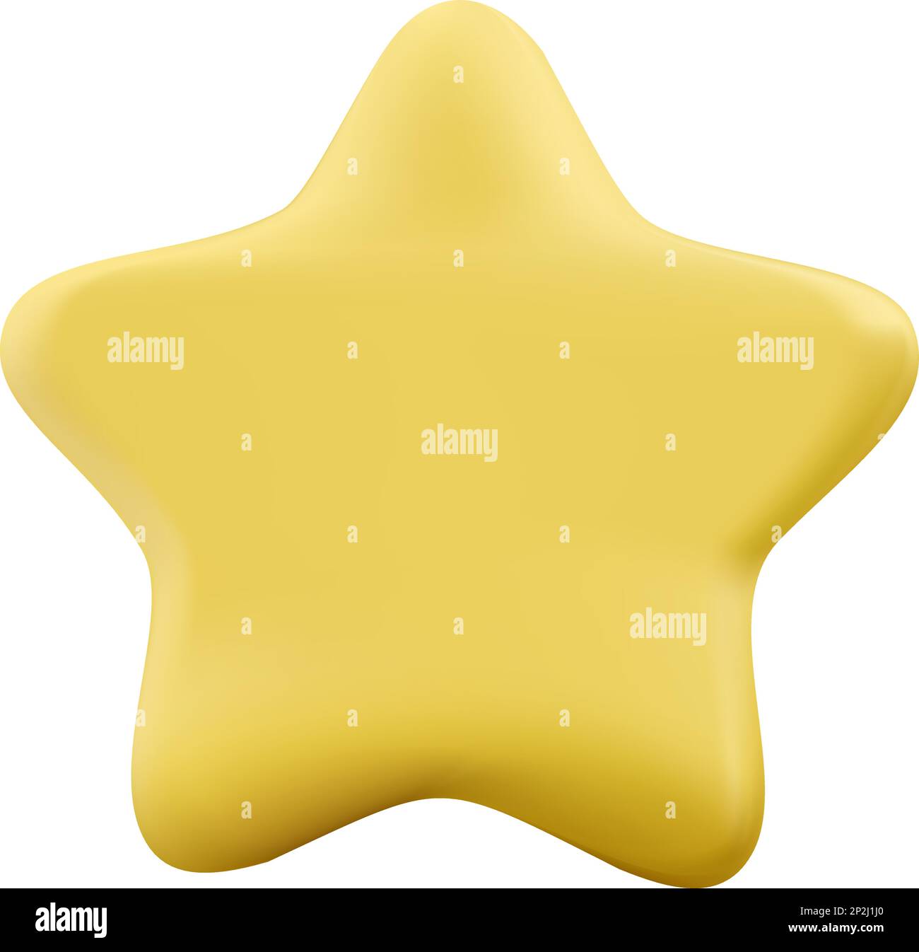 Golden Star. Glossy yellow star shape. Realistic 3D vector illustration isolated on a white ...