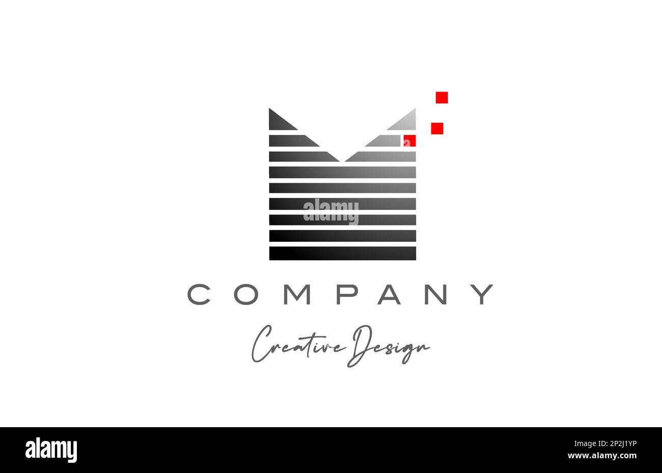 geometric M alphabet letter logo with line and dots. Corporate creative ...