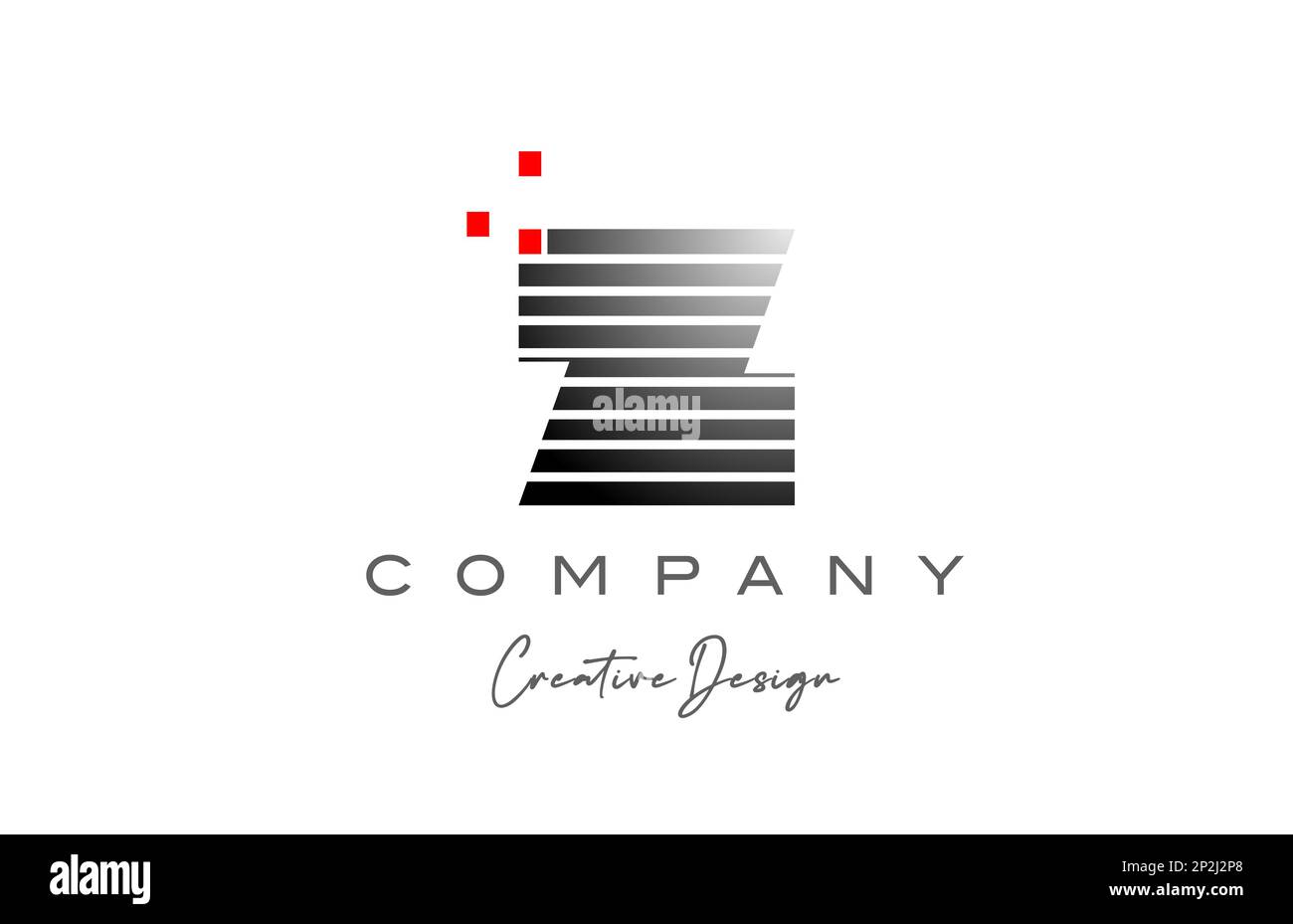 geometric Z alphabet letter logo with line and dots. Corporate creative ...