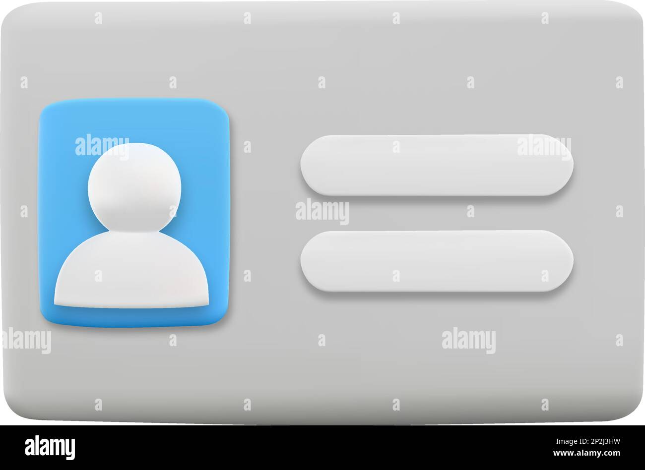 3d Badge with personal data icon. ID card with user photo and ...