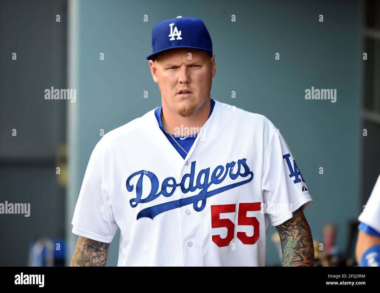 Los Angeles Dodgers Starting pitcher Mat Latos (55) [7517] during a ...