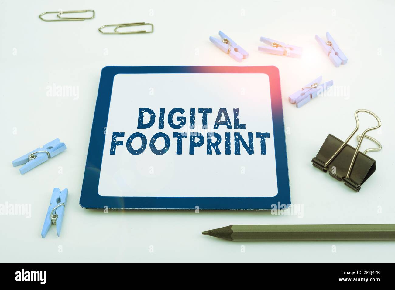 Text caption presenting Digital Footprint. Word Written on uses digital ...