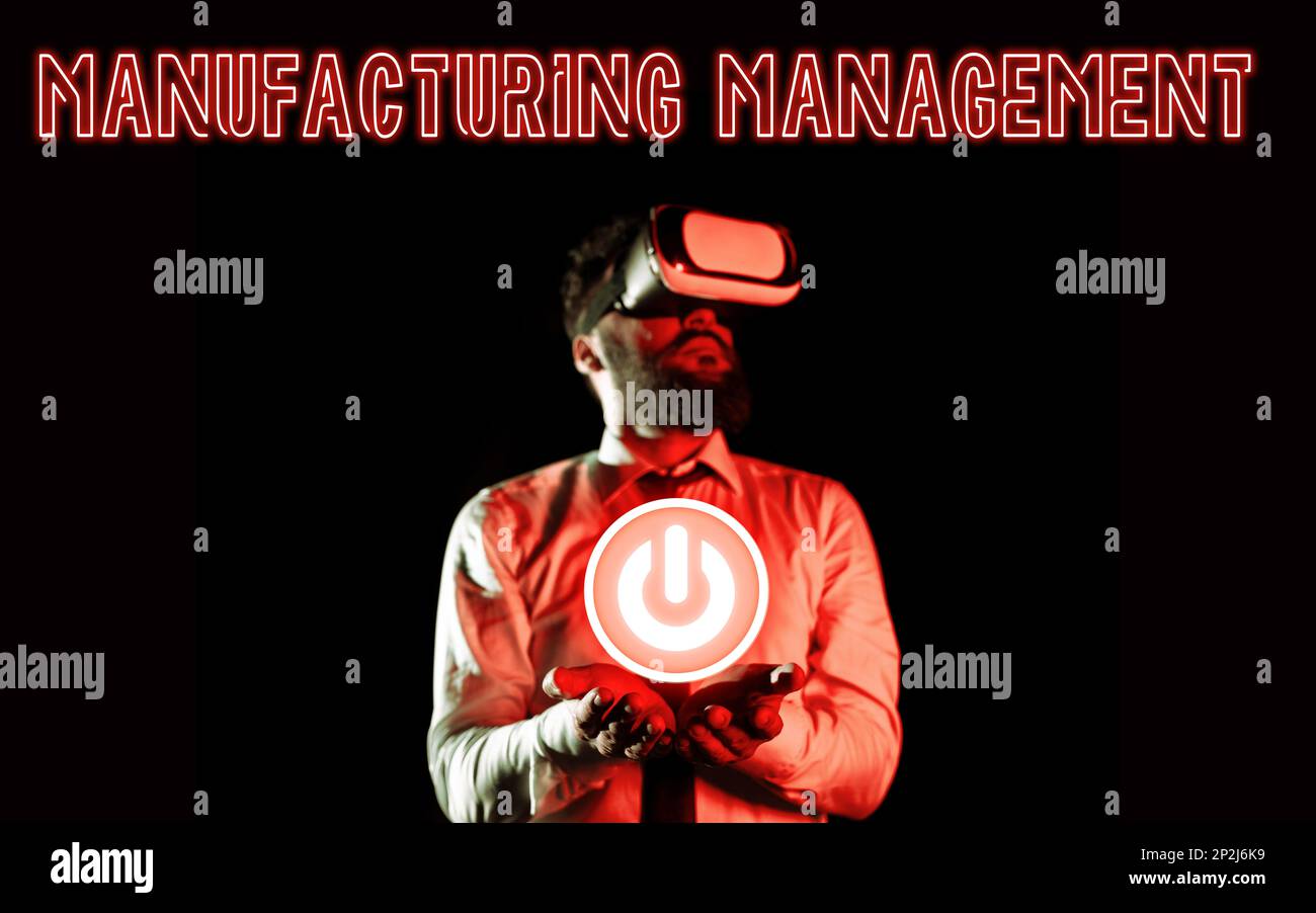 Handwriting text Manufacturing Management. Business concept methods ...