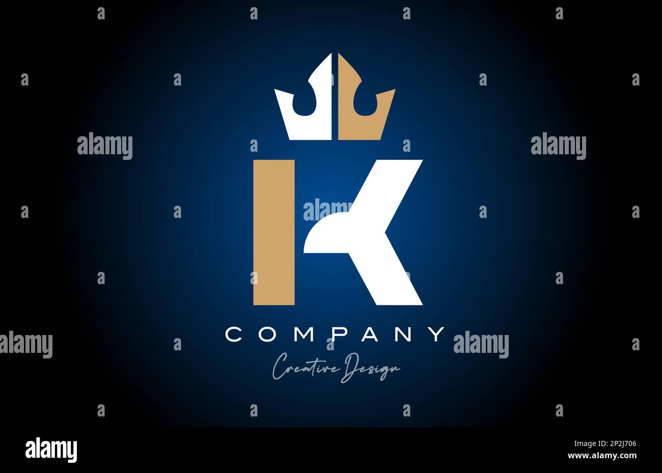 white brown K alphabet letter logo icon design with king crown ...