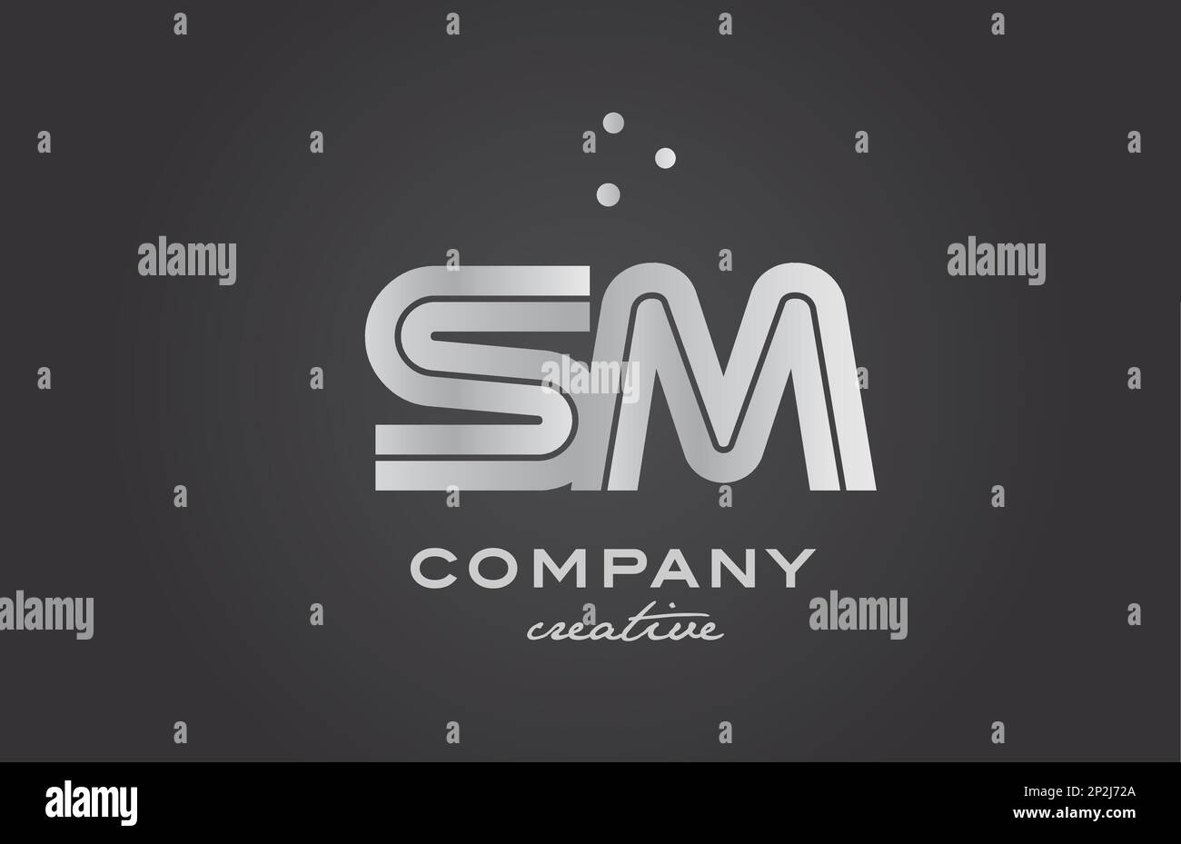 gold golden SM combination alphabet bold letter logo with dots. Joined ...