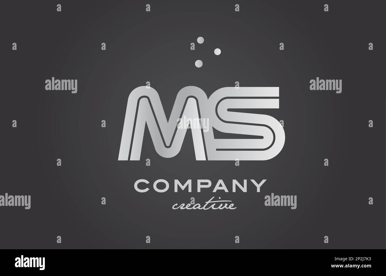 gold golden MS combination alphabet bold letter logo with dots. Joined ...